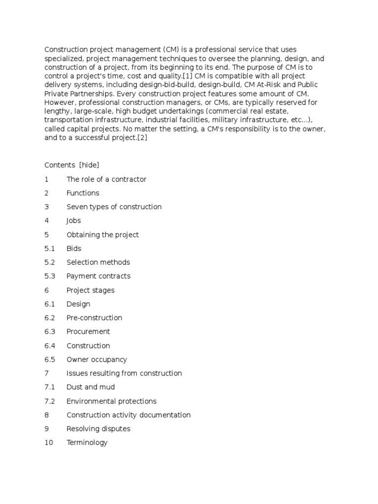 Construction Project Management | PDF | Construction Management ...
