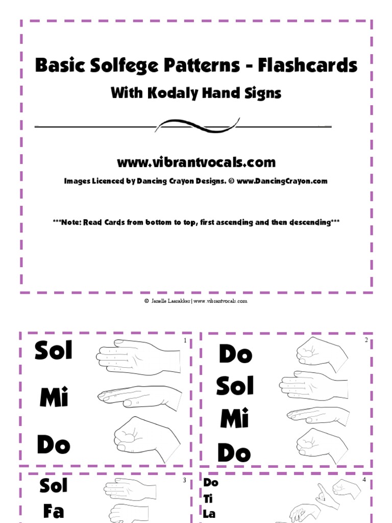 Solfege Flashcards | PDF | Language Arts & Discipline | Home & Garden