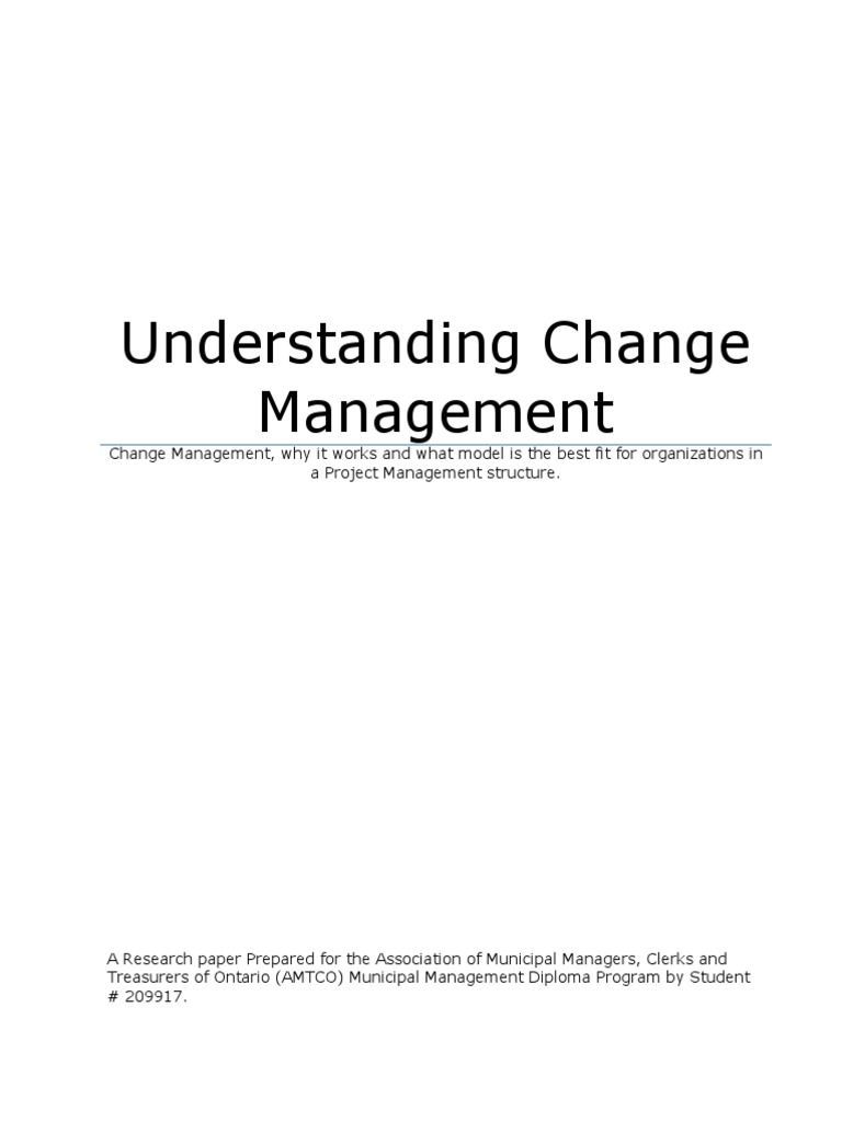 Understanding Change Management | PDF | Change Management | Project ...