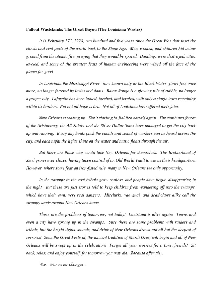 Fallout New Orleans | Download Free PDF | New Orleans | Louisiana