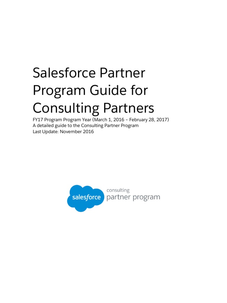 Consulting Partner Program Guide Pdf Salesforce Com Professional