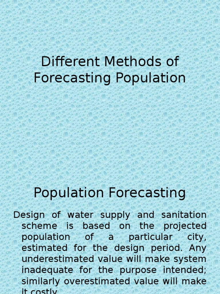 Different Methods of Forecasting Population | PDF | Forecasting | Average