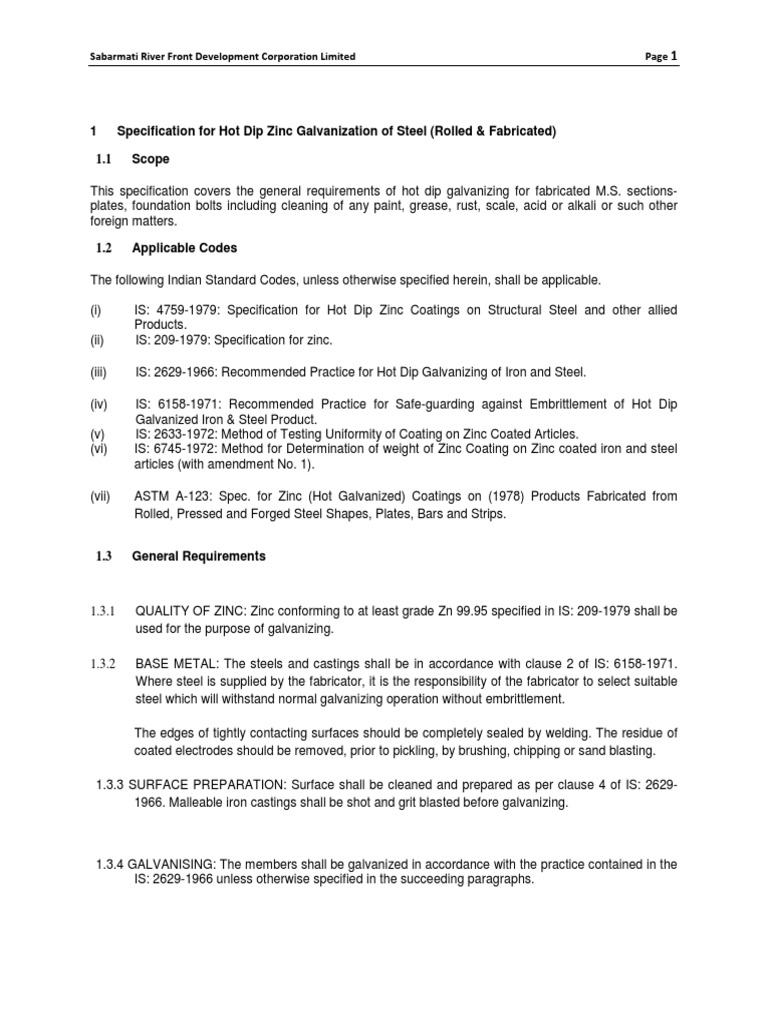03 Specification PDF | PDF | Galvanization | Steel