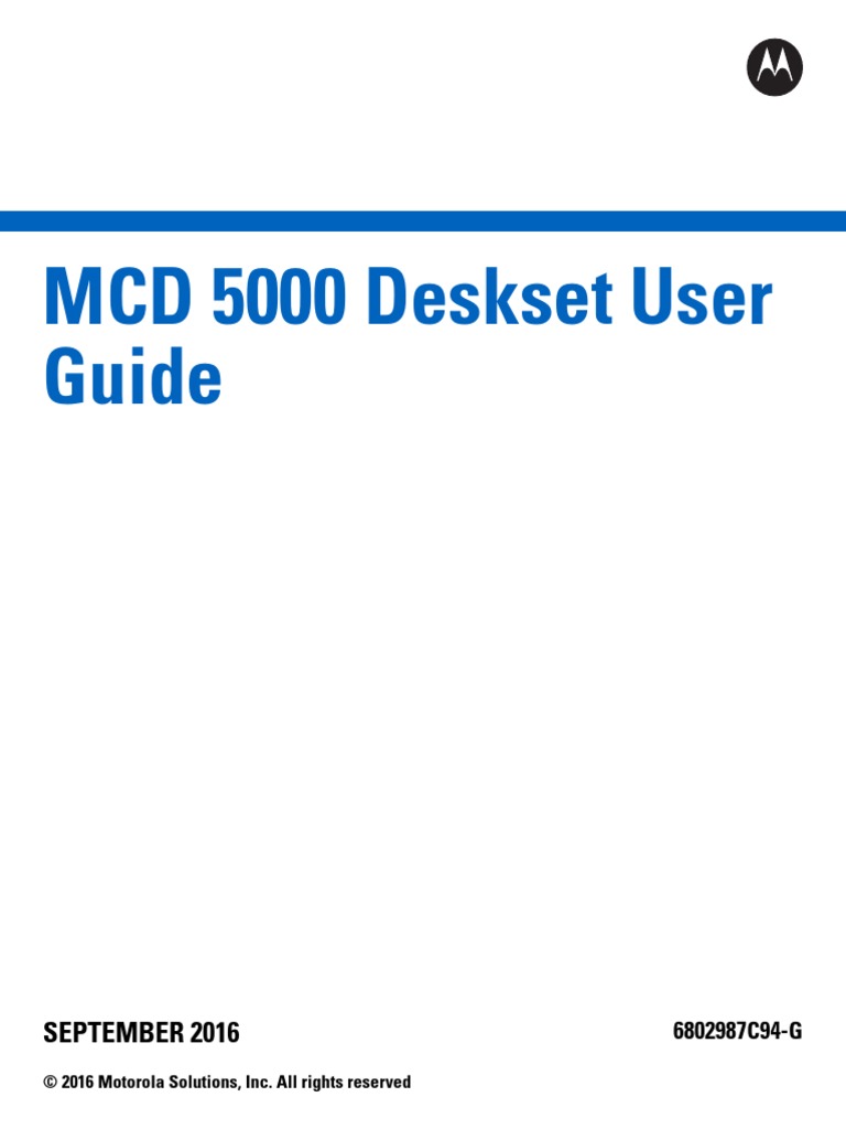 MCD 5000 Deskset User Guide | Copyright | Trademark