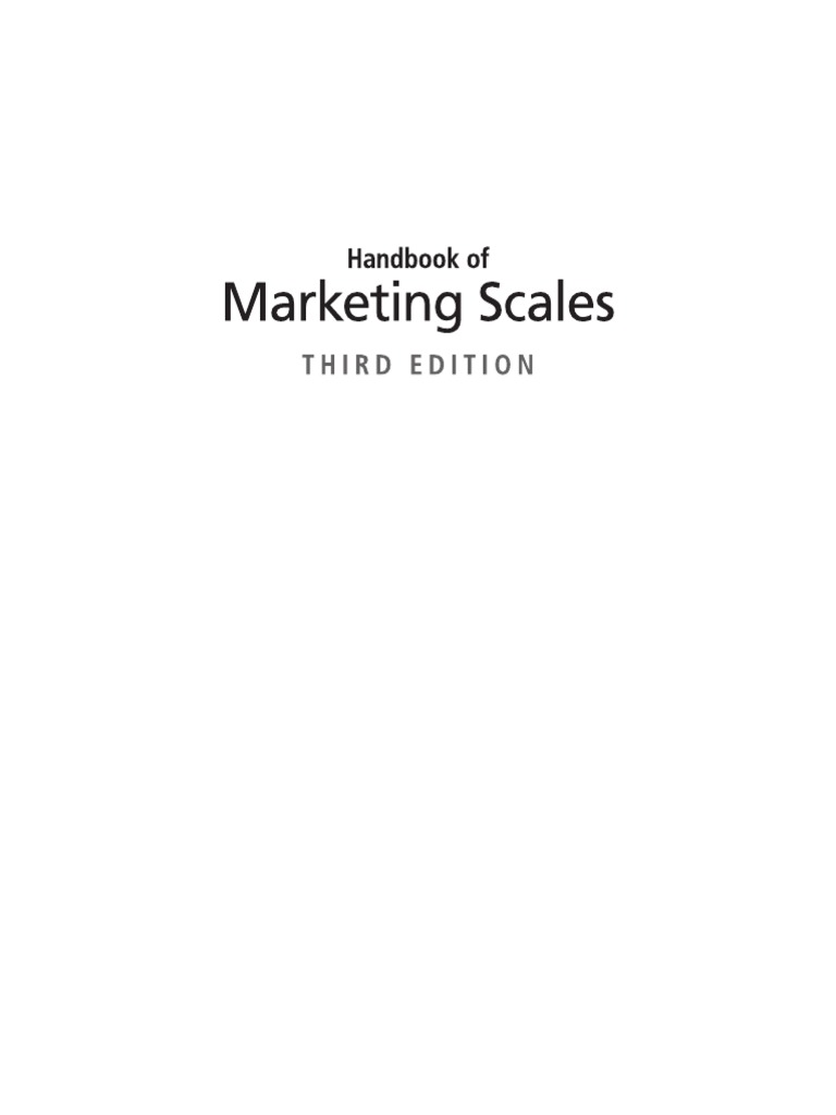 Handbook of Marketing Scale 2011 PDF | PDF | Validity (Statistics ...