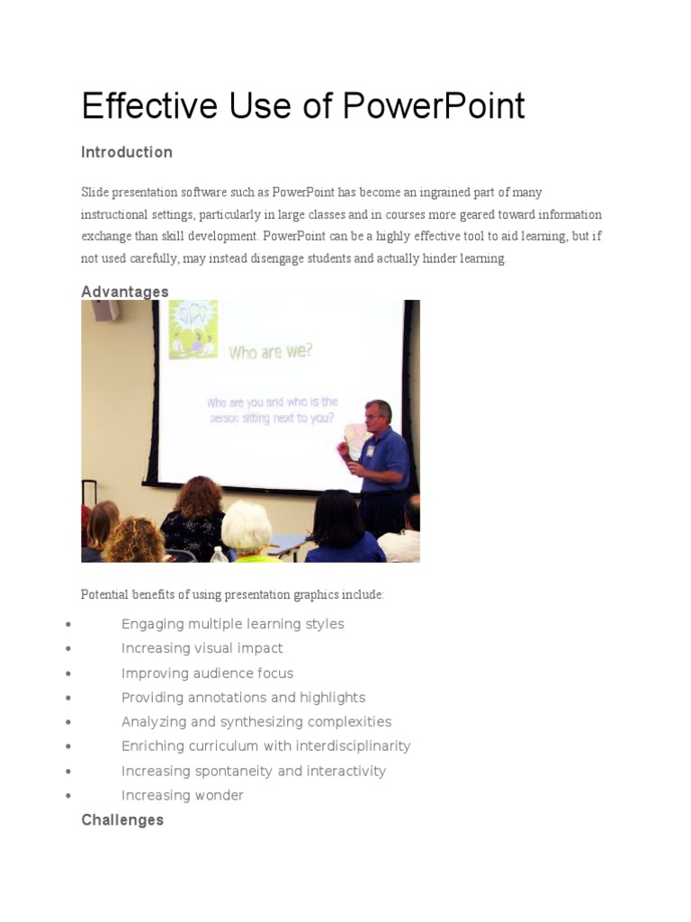 Effective Use of PowerPoint | PDF | Microsoft Power Point | Learning