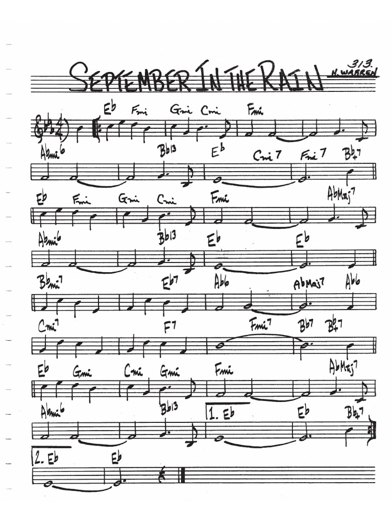 September in the rain real book