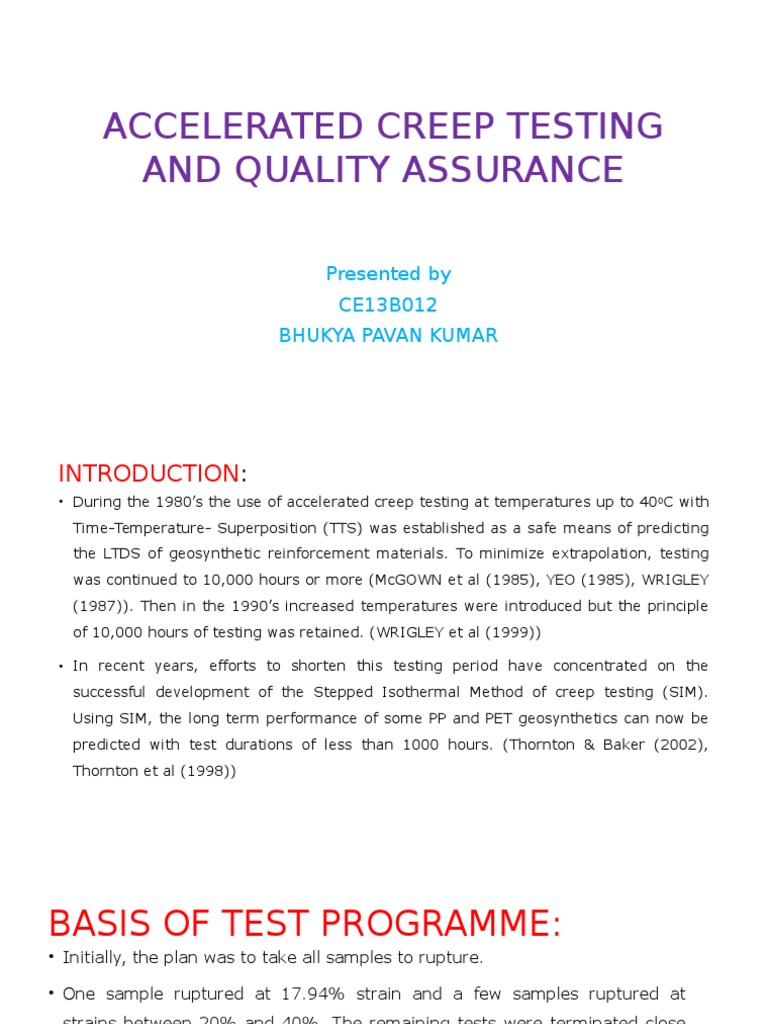 Accelerated Creep Testing and Quality Assurance | PDF | Confidence ...