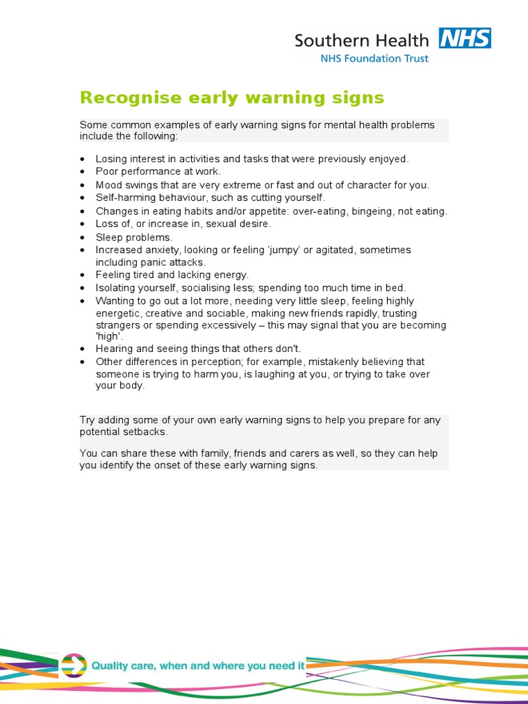 Early Warning Signs | PDF