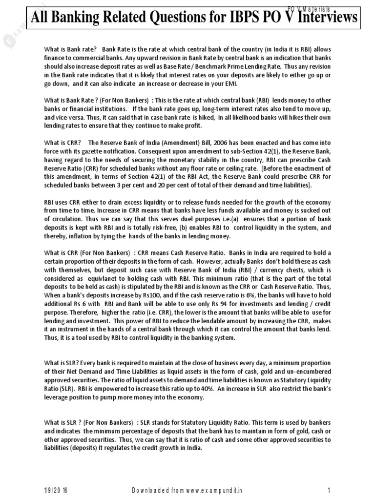 All Banking Related Questions PDF - Exampundit - Satish | PDF | Share ...