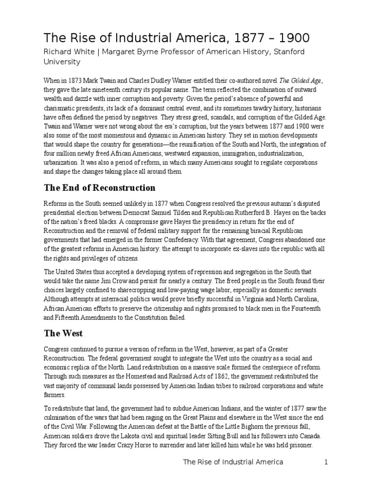 The Rise of Industrial America | PDF | Native Americans In The United ...