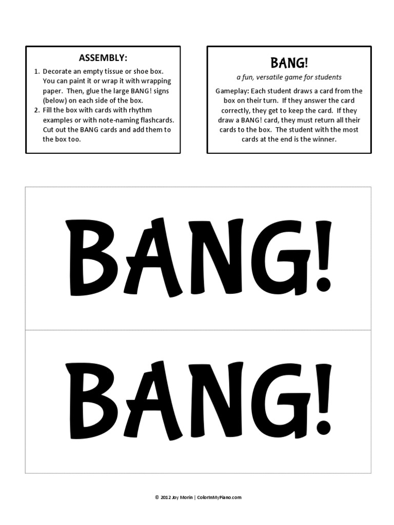 BANG Cards For Game | PDF