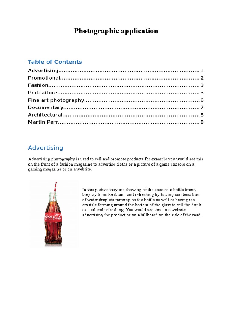 Photographic Application | PDF | Portrait Photography | Fashion