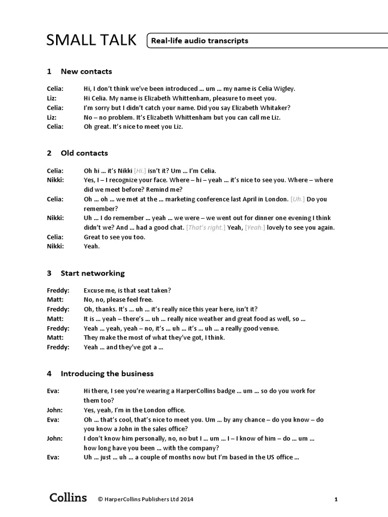 Small Talk PDF | PDF