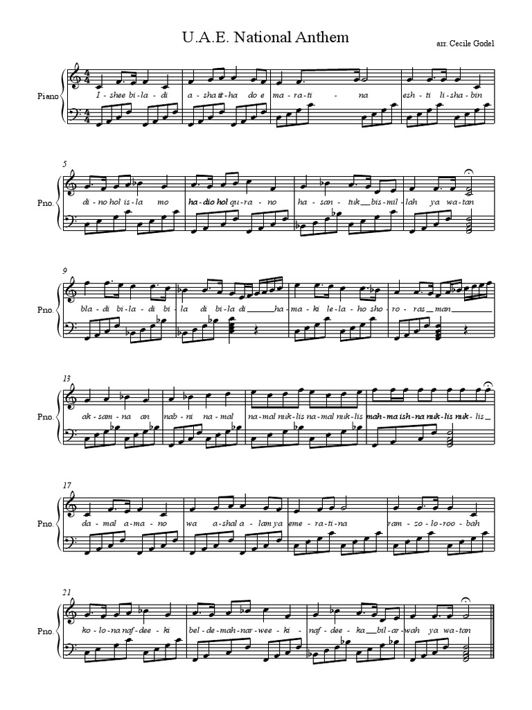 Ishy Bilady Uae Natl Anthem | PDF