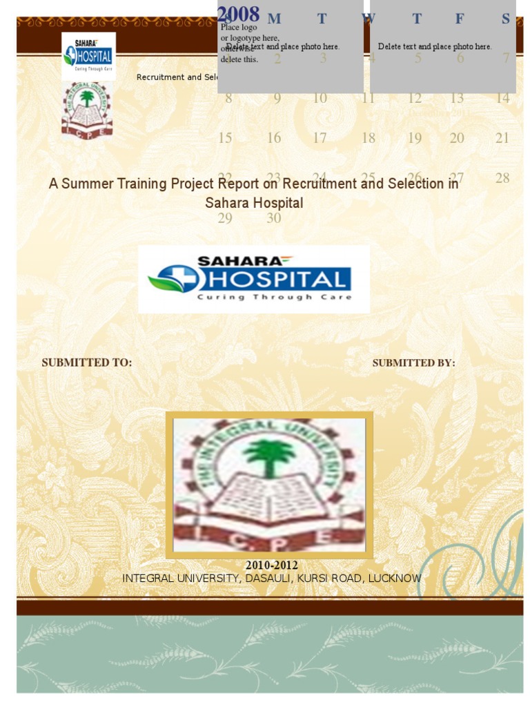 Sahara Hopital Project Report | PDF | Recruitment | Intensive Care Medicine