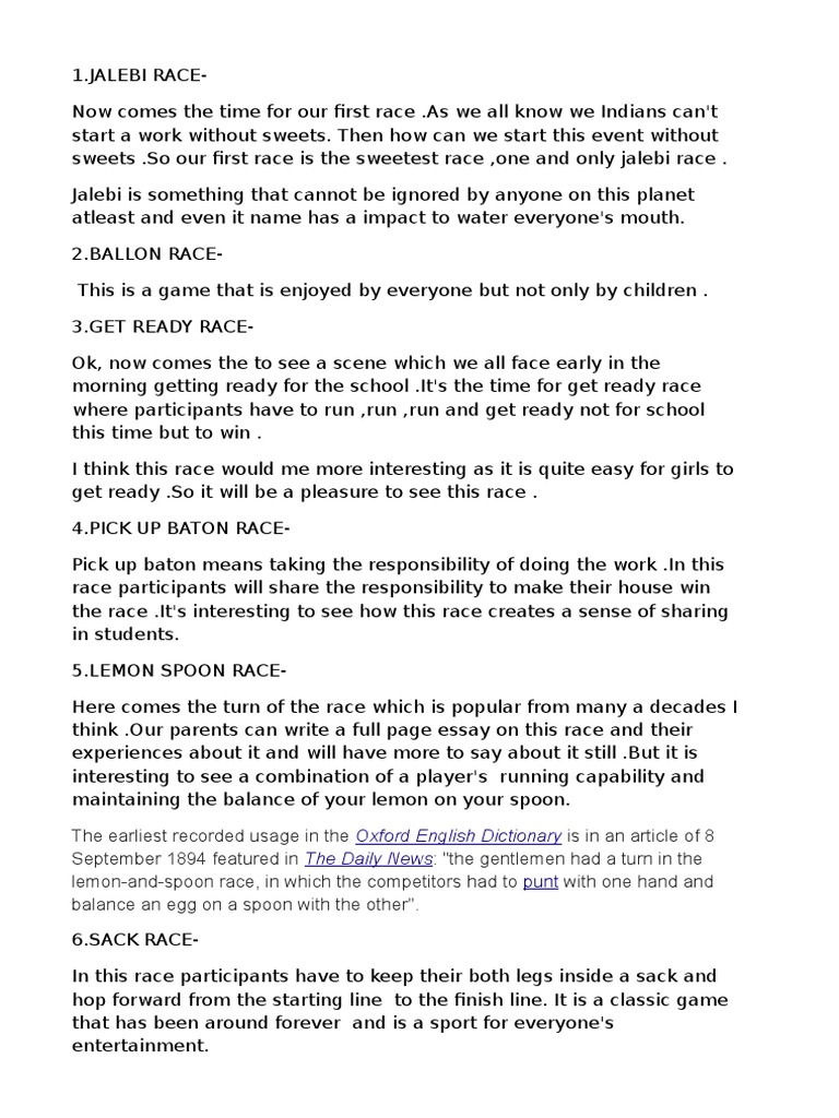 Speech On Sports Day | PDF | Sports | Dances