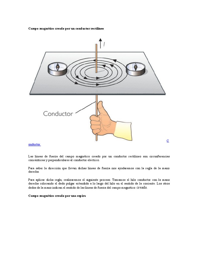 Campo Magnético Creado Por Un Conductor Rectilíneo | PDF | Ingeniería mecánica | Física