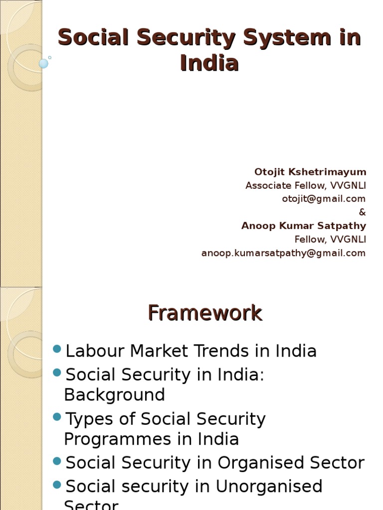 Social Security Schemes in India An Overview - Team III | PDF | Pension ...