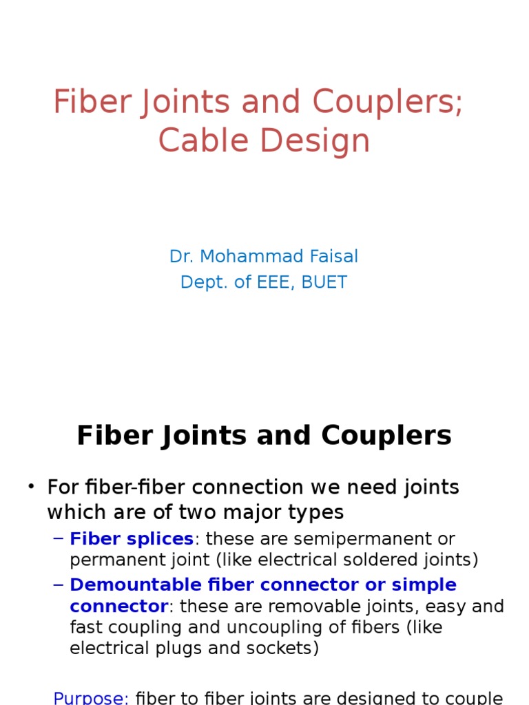 Fiber Joints and Couplers | PDF | Optical Fiber | Lens (Optics)