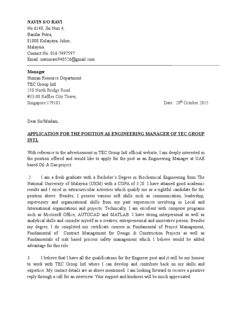 Mock Interview - Cover Letter | PDF