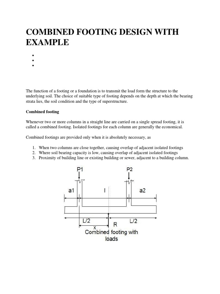 Combined Footing Design With Example PDF | PDF