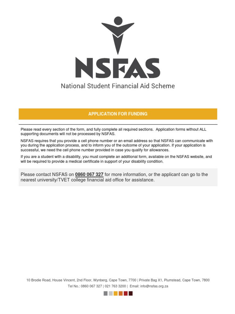 2017 New NSFAS Application Form | Identity Document | Pension