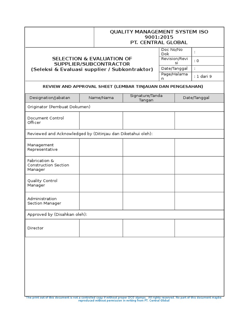 Seleksi Supplier | PDF | Quality Management | Supply Chain