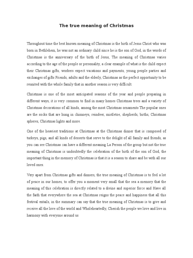 True Meaning of Christmas Explained | PDF | Religion & Spirituality