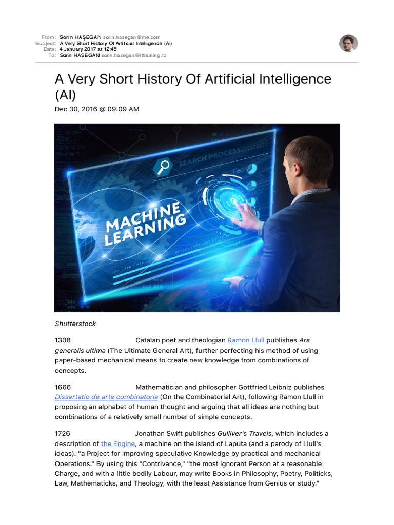 A Very Short History Of Artificial Intelligence Ai Download Free Pdf