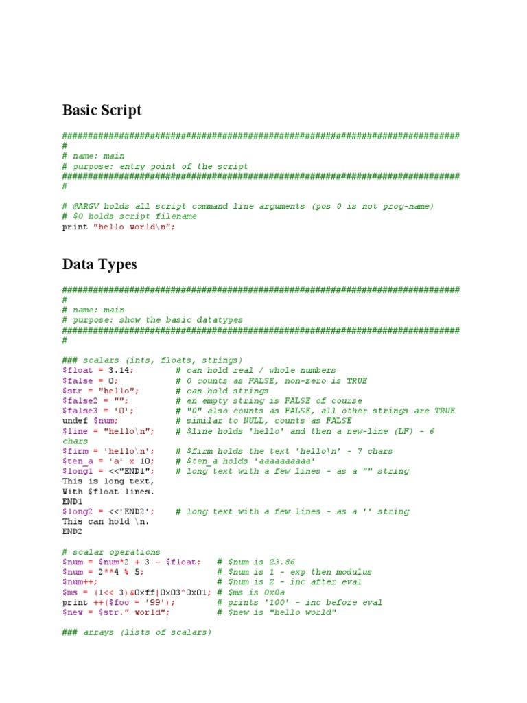 Perl Short-Cut For Variable - Scalar Would Be Scalar Short-Cut Names ...