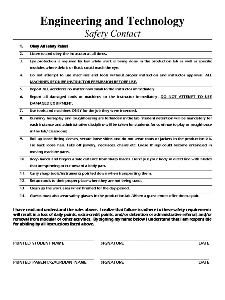 Safety Contract | PDF