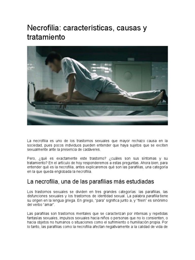 Psicologia, Trastorno de Necrofilia | PDF