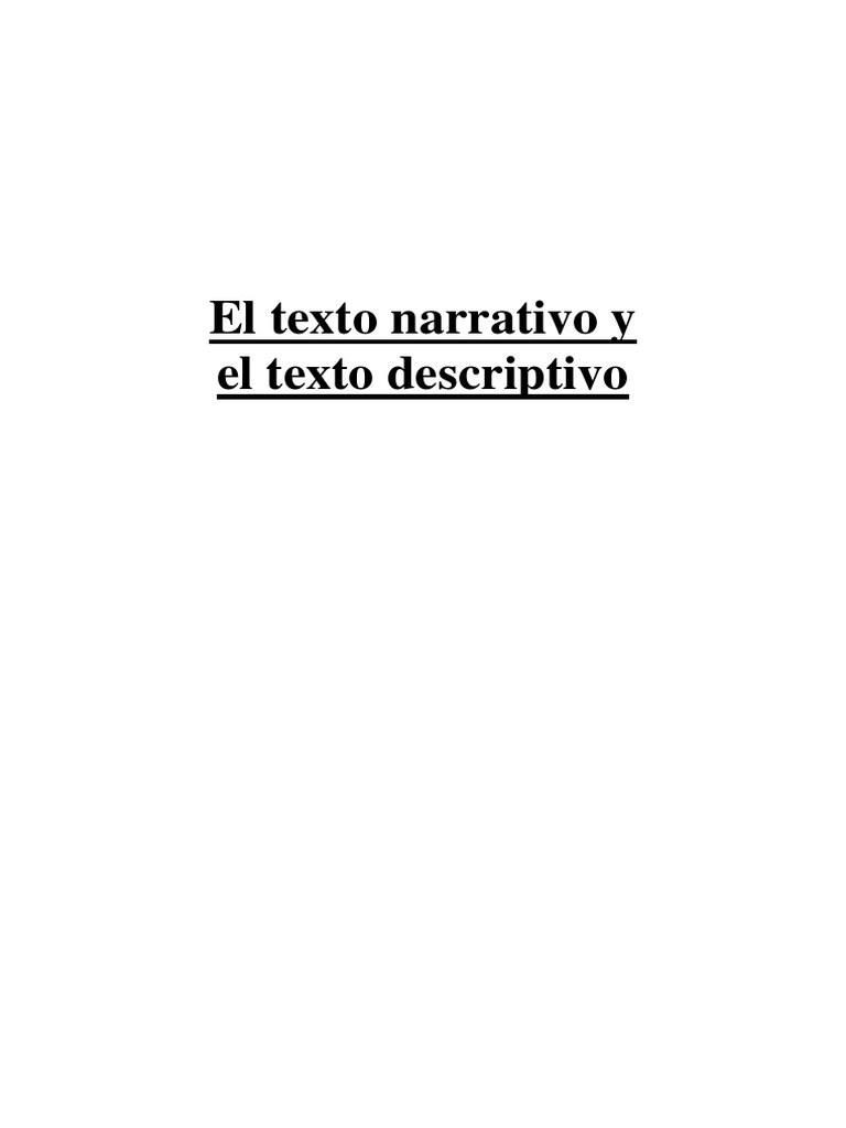 Texto Narrativo y Descriptivo | PDF | Narrativa | Narración