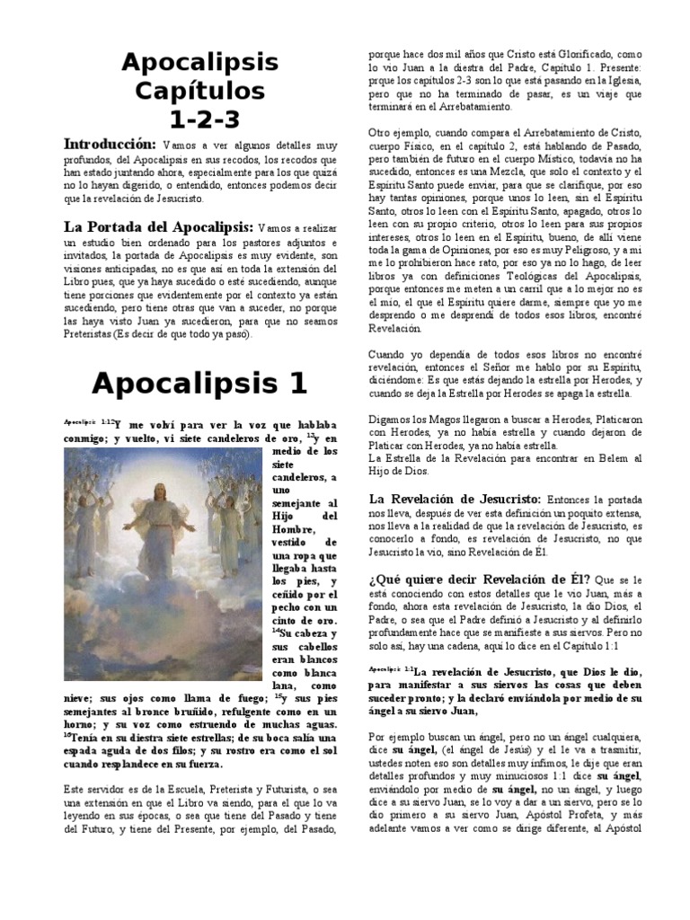 Apocalipsis Capítulo 1al 3 (M) | PDF | Libro de revelación | Cristo ...