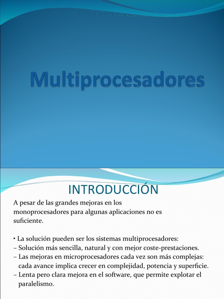 Multiprocesadores | PDF | Unidad Central de procesamiento | Tecnología ...