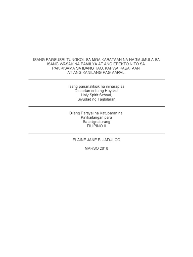 Filipino Thesis | PDF