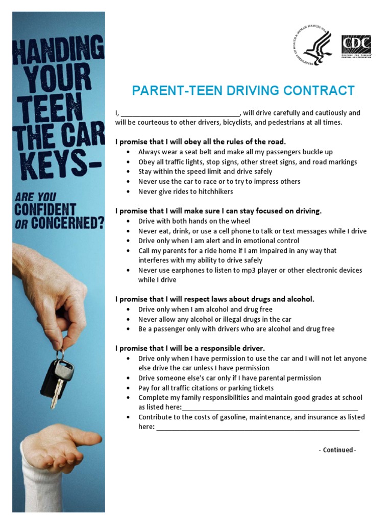 Parent-Teen Driving Contract | PDF | Driving | Traffic Ticket