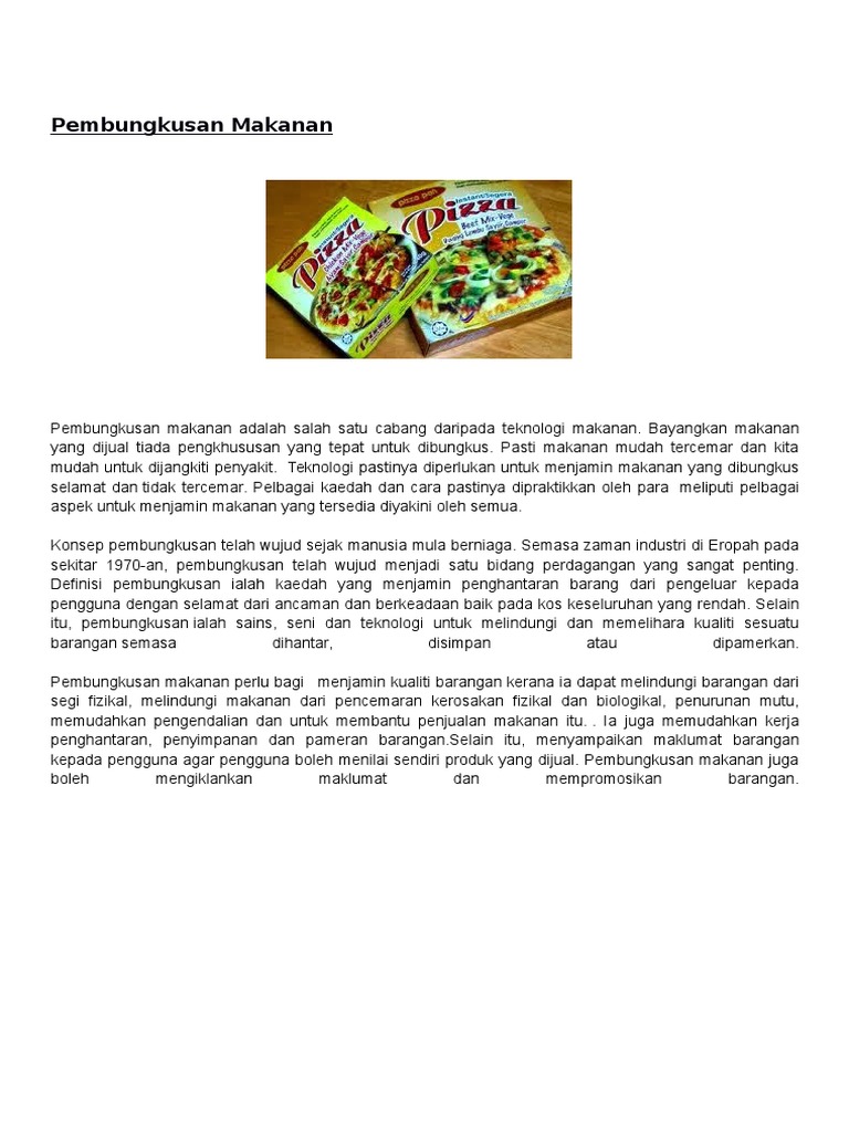 Pembungkusan Makanan | PDF