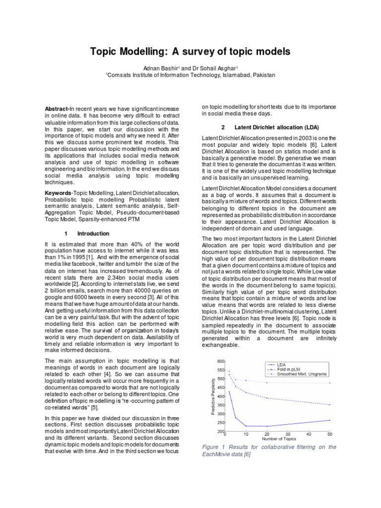 Topic Modelling: A Survey of Topic Models: Abstract-In Recent Years We ...