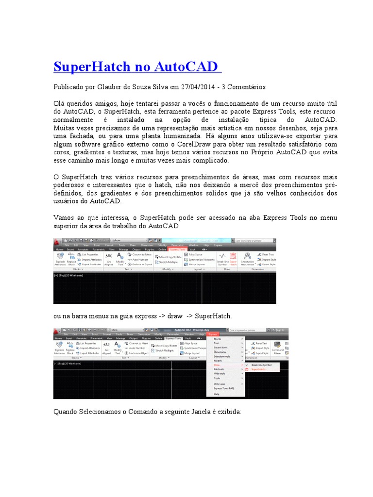 SuperHatch No AutoCAD | PDF | Auto Cad | Janela (informática)