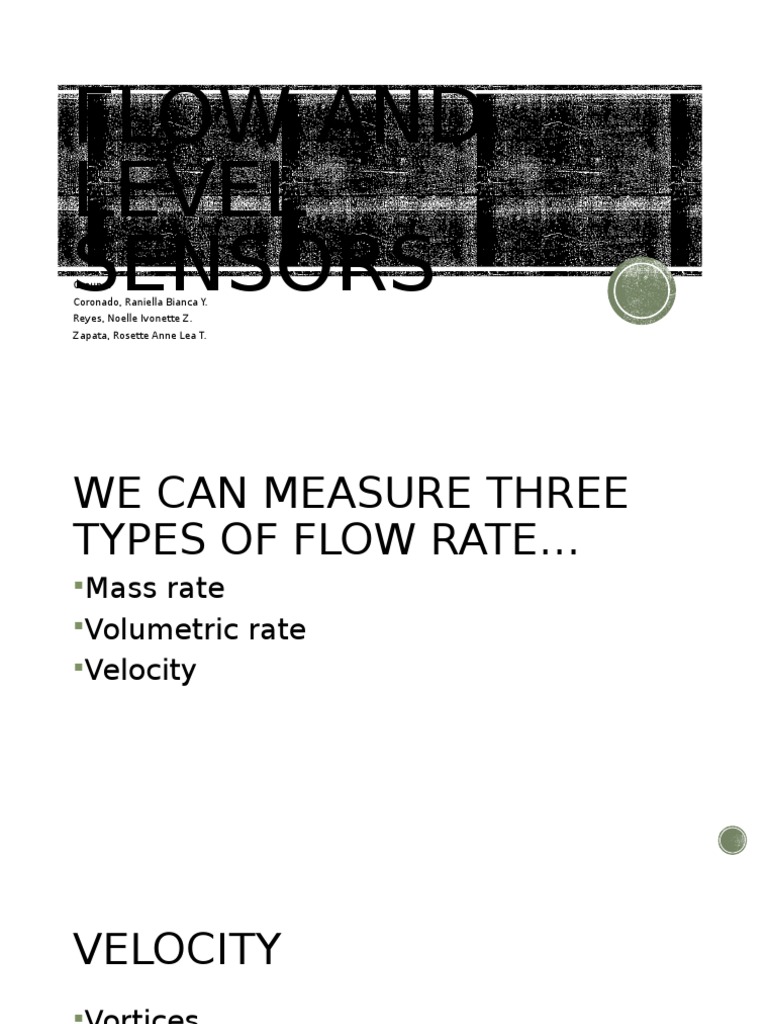 Flow and Level Sensor Overview | PDF | Science & Mathematics