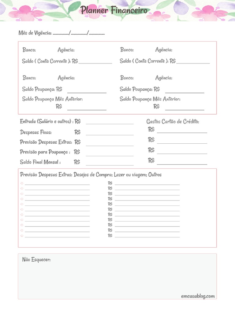 Planner Financeiro | PDF