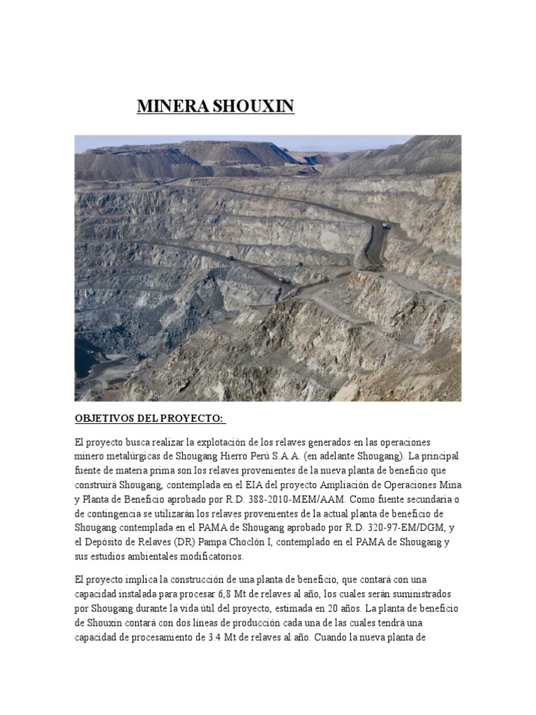 Minera Shouxin | PDF | Geología | Ciencias de la Tierra