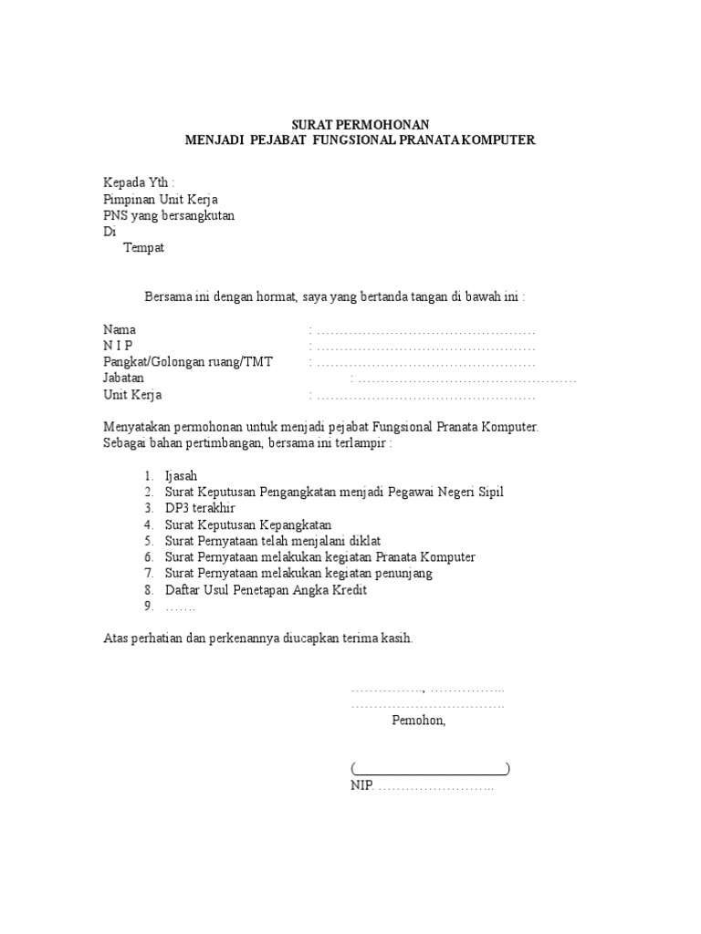 Template Surat Permohonan | PDF