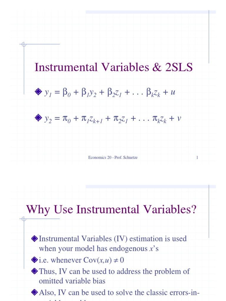 Instrumental Variables | Download Free PDF | Instrumental Variable | Endogeneity (Econometrics)