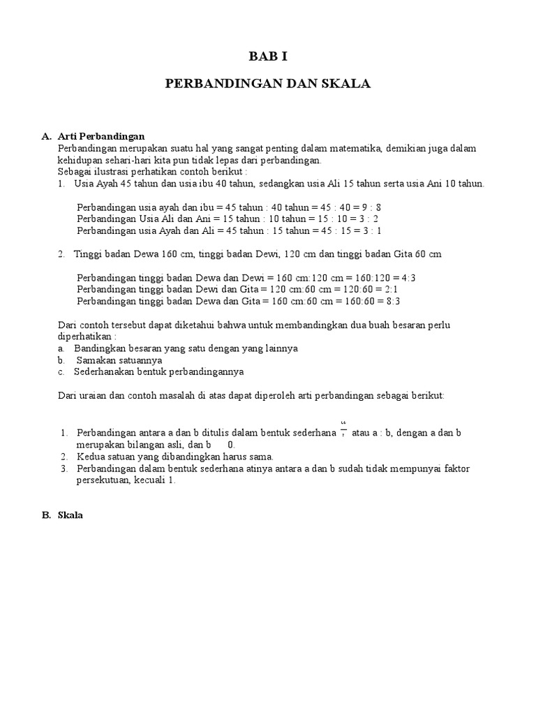 Perbandingan Dan Skala | PDF