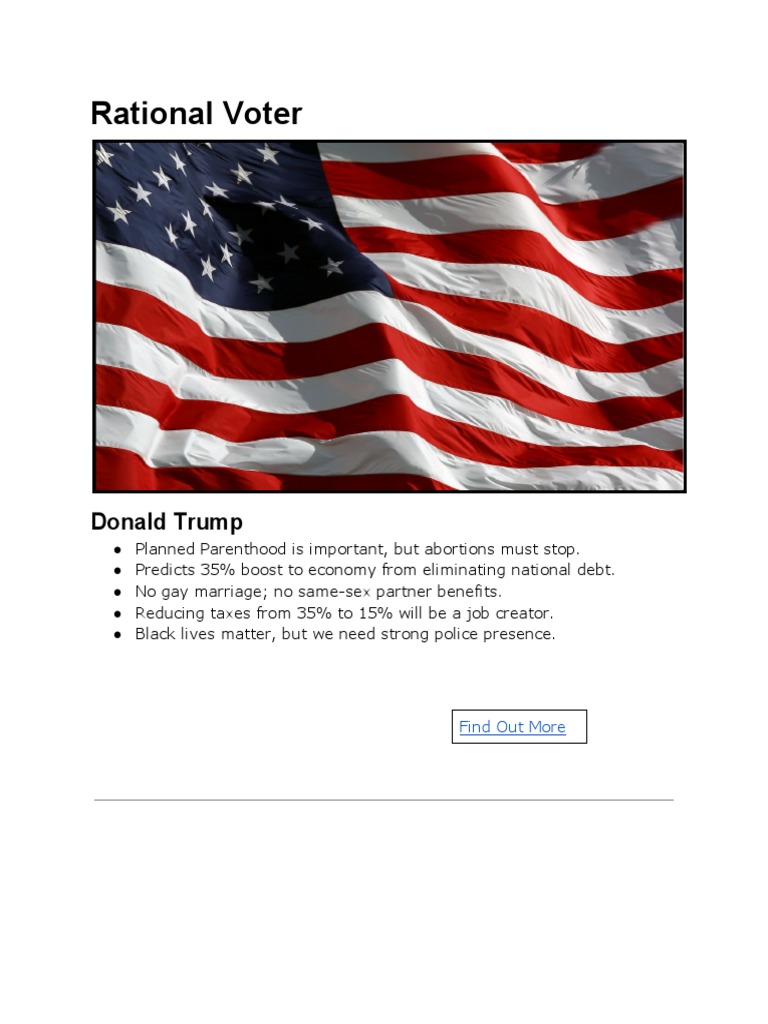 Rational Voter: Donald Trump | PDF