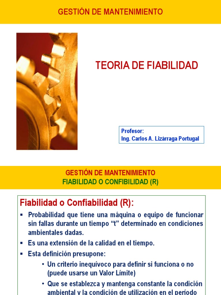 2016-2 Mante Teoria de Fiabilidad s2 | Ingeniería de confiabilidad ...