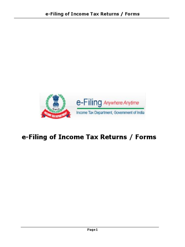 E-Filing of Income Tax Returns / Forms | PDF